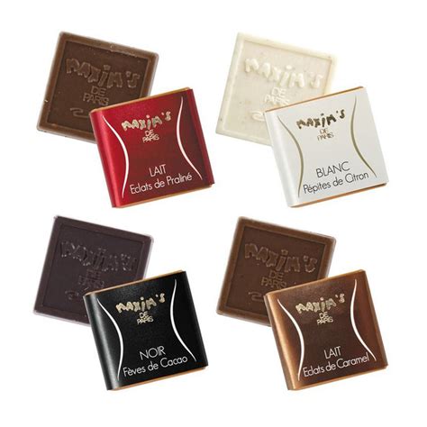 Maxims Paris Assorted Chocolate Squares 8pc Red And Gold T Tin