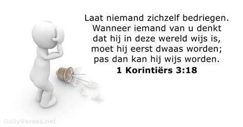 3 december 2020 Bijbeltekst van de dag 1 Korintiërs 3 18