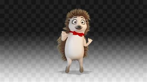 3d Cartoon Hedgehog Character Dancing With Red Bow Tie Backgrounds