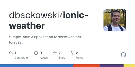 Github Dbackowski Ionic Weather Simple Ionic Application To Show Weather Forecast