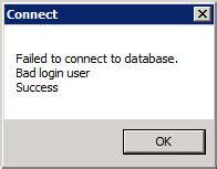 Failed To Connect DB Bad Login User Esri Community