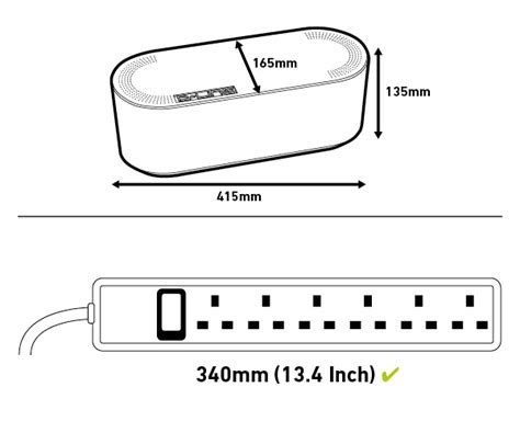 D Line Cable Tidy Unit Extension Cable Box Hide Unsightly Cables