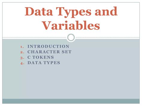 Data Types And Variables In C Programming Pptx