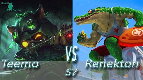 League Of Legends Omega Teemo Vs Renekton S7 Ranked Gameplay