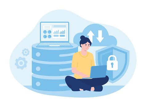 Personal Data Security Cyber Data Security Online Concept Flat Illustration 46100904 Vector Art