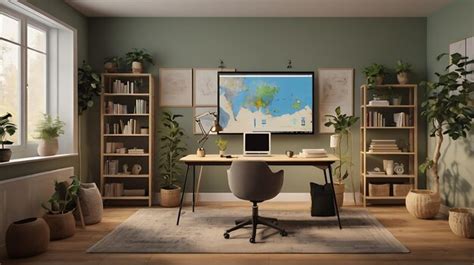 Virtual Classroom Setup Online Learning Premium Ai Generated Image