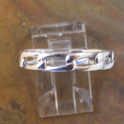 Sterling Silver Chain Link Ring 45mm Transglobal Trading Australian