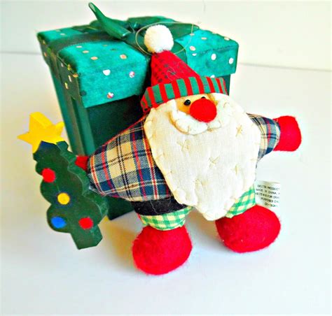 Vintage Santa Christmas Ornament Stuffed Santa Claus Tree Decoration