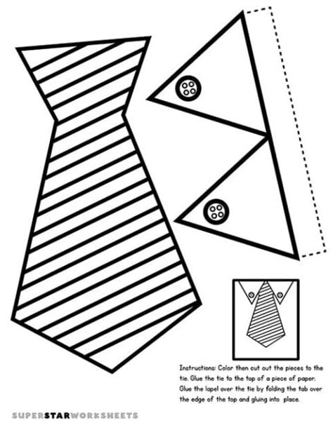 Tie Template Free Printables Superstar Worksheets