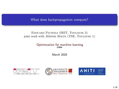 Ppt What Does Backpropagation Compute Edouard Pauwels Irit Toulouse Powerpoint