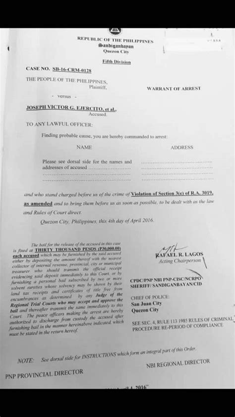 Sandiganbayan Orders Arrest Of Jv Ejercito For Graft Inquirer News