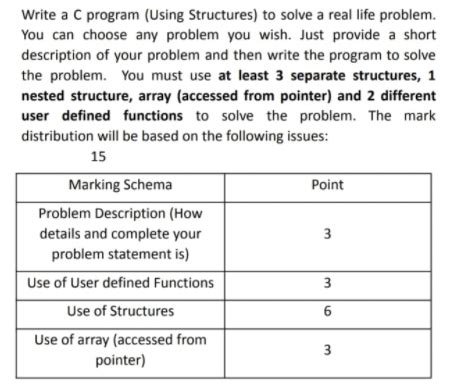 Solved Write A C Program Using Structures To Solve A Real Chegg Com