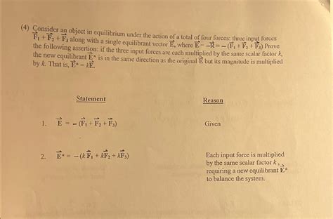 Solved Consider An Object In Equilibrium Under The Chegg