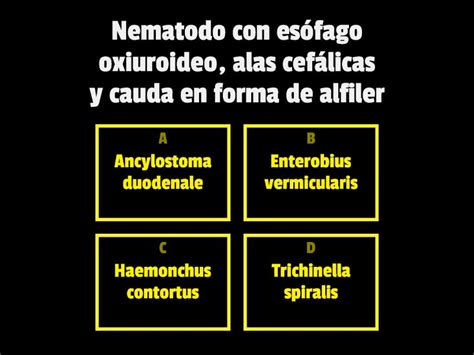 Generalidades De Nematodos Quiz