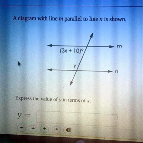 A Diagram With Line M Parallel To Line N Is Shown X M Y N Express The Value Of Y In
