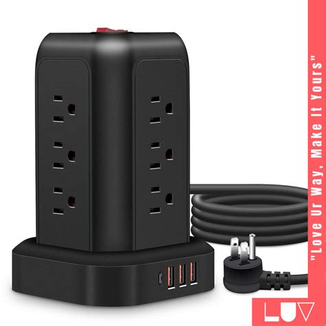Multifunctional Tower Type Socket Independent Switch Stand Up Socket Usb Type C Fast Charge Us