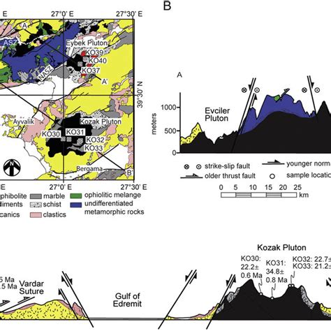 A Geologic Map Of Field Area And Schematic Vertically Exaggerated