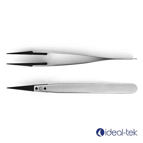 Viet At 259 Plastic Replaceable Tip Tweezers Straight Fine Pointed