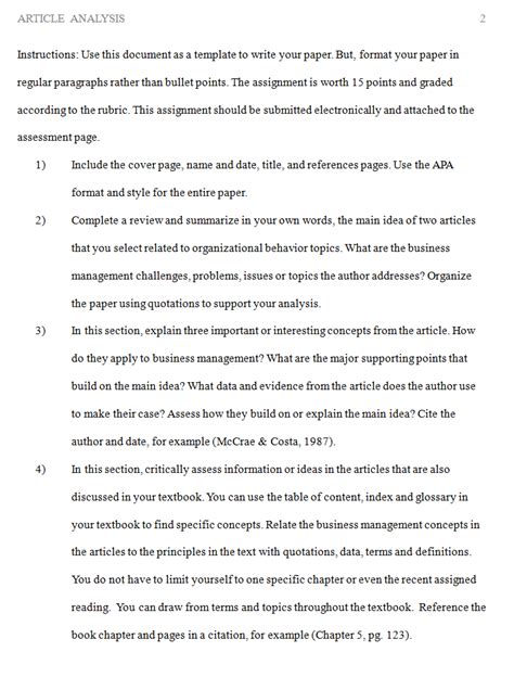 How To Write A Article Analysis