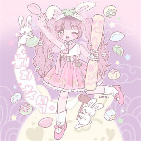 설기일러스트🎀sᴇᴏʟᴋᴇᴇ ɪʟʟᴜsᴛ 🐇𝐇𝐚𝐩𝐩𝐲 𝐂𝐡𝐮 𝐬𝐞𝐨𝐤 💗🐇 오랜만에 그냥 그린 일러스트를 올려보네요 💫 추석에는 떡방아 찧는 토끼들이 생각나서 그려