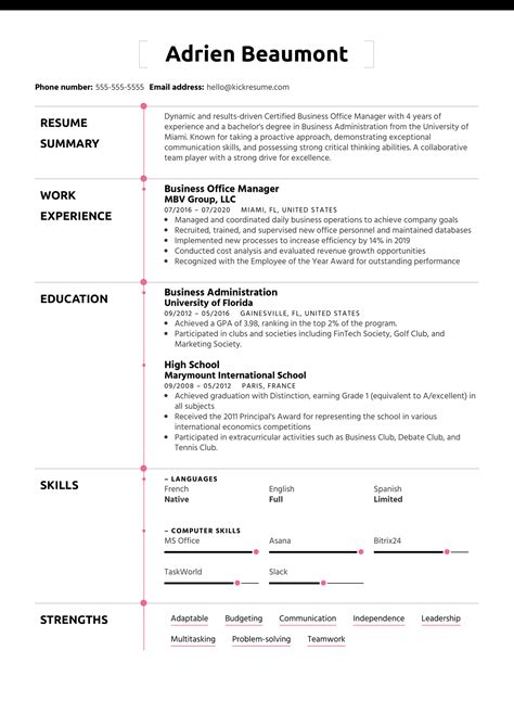 Strengths On A Resume Example Kickresume