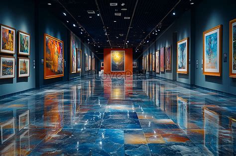 전시장의 현대 그림