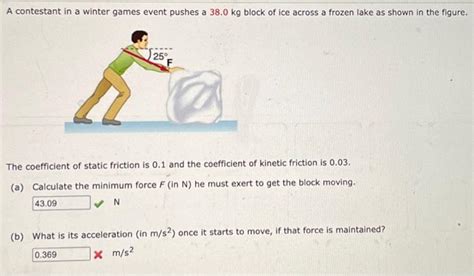 Solved A Contestant In A Winter Games Event Pushes A Kg Chegg