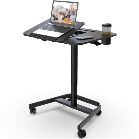 JOY Worker Mobile Standing Desk Pneumatic Height Adjustable Table 60