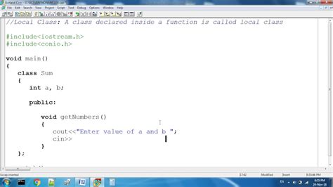 Local Class In C Youtube