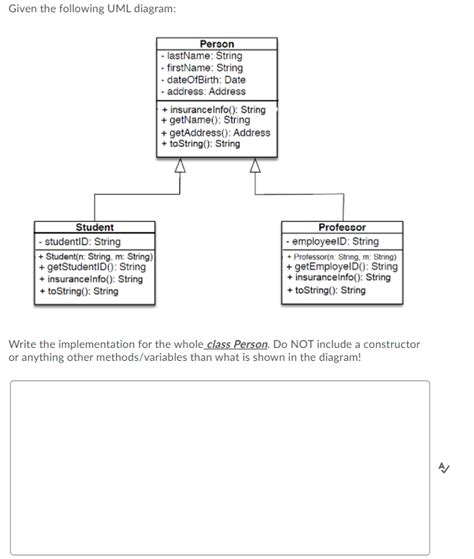 Solved Given The Following Uml Diagram Person Lastname