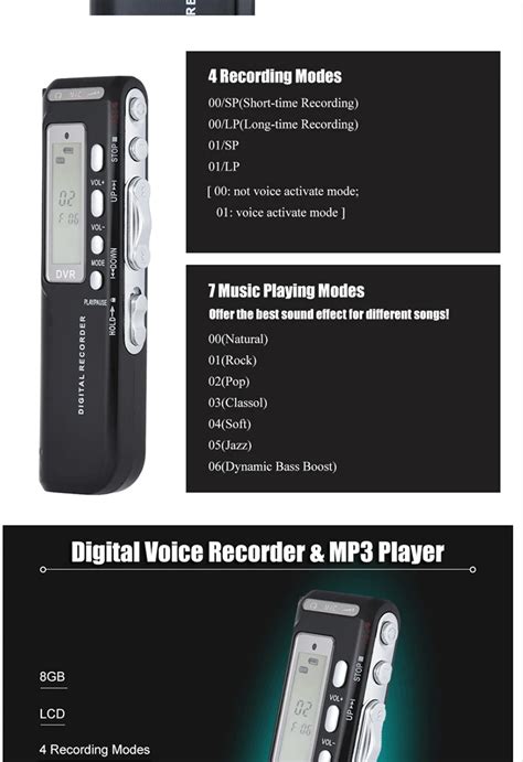 8gb Small Digital Voice Recorder Audio Voice Phone Recorder Dictaphone