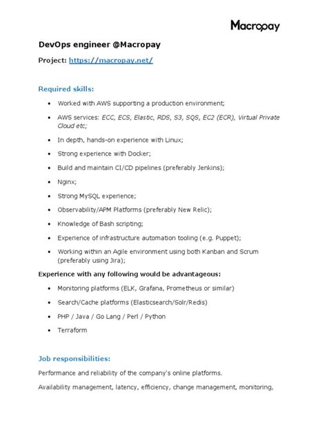 devops jd macropay pdf