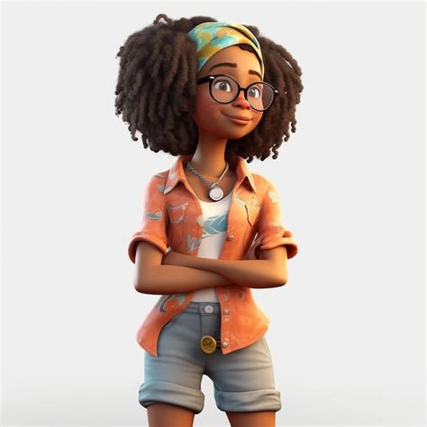 Pixar 3d Renderiza Personagem De Desenho Animado De Uma Garota