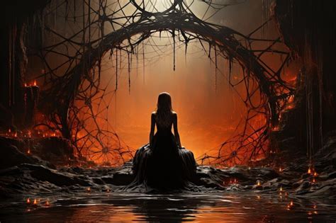 Premium Photo Priest Of Arachnid Spider Witch Animal Illustration