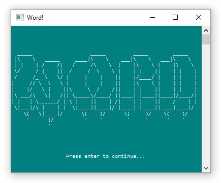 Word Guessing Game C Console Application Programming Is Fun