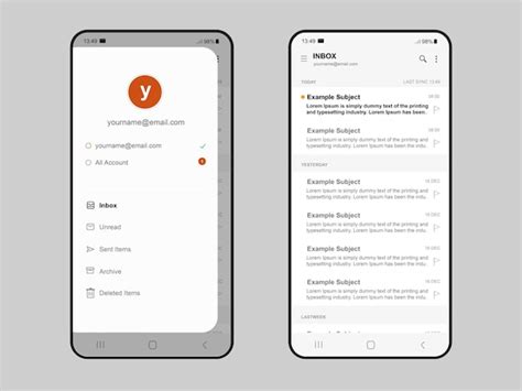 Premium Vector Light Mode Email App Interface Clean And Organized