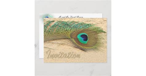 Elegant Peacock Blue Wedding Invitation Zazzle