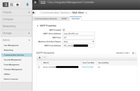 Cisco Imc Configure To Send Authenticated Email Alerts Hardware