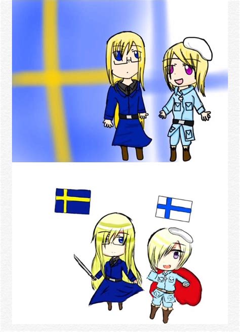 Redraw Chibi Nyo Sweden And Nyo Finland By Glaceon168 On Deviantart