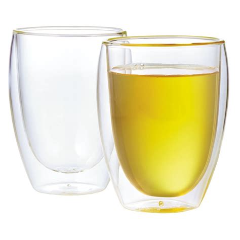 12 Oz Pavina Double Wall Glass Cups Set Of 2 The Republic Of Tea
