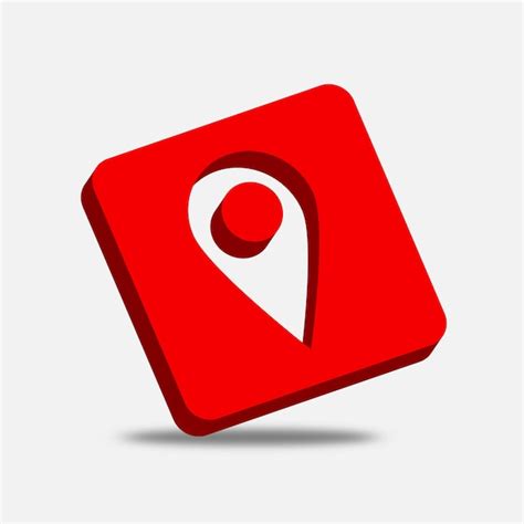 Premium Vector 3d Map Pointer Icon With Rectangle 3d Red