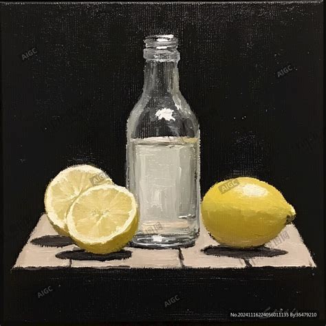 Ai创作图静物临摹 油画柠檬 具象静物画 静物写实画 静物写生 丙烯画静物 柠檬油画 绿色柠檬油画 油画写实 静物檇李 水粉静物画 水粉画静物 洋酒油画 绘画静物素材 油画学习nipic