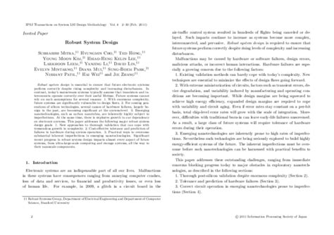 Pdf Robust System Design