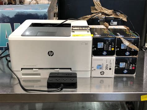 Hp Color Laser Jet Pro M252dw Printer And 4 Laser Jet Print Cartridges Tested Working