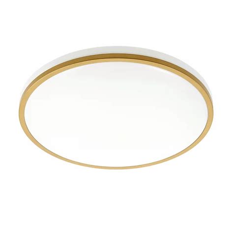 Cgc Tula Gold Trim Led Surface Mount Ceiling Light Bulkhead Ip44 White Opal 4000k