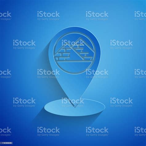 剪紙地圖指標與埃及金字塔圖示隔離在藍色背景紙藝術風格向量插圖向量圖形及更多亞洲西部圖片 亞洲西部 名勝古蹟 國家名勝 Istock
