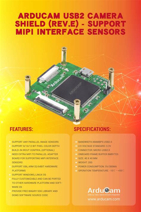 Arducam Usb2 Camera Shield Reve Support Mipi Interface Sensors Interface Sensor Camera