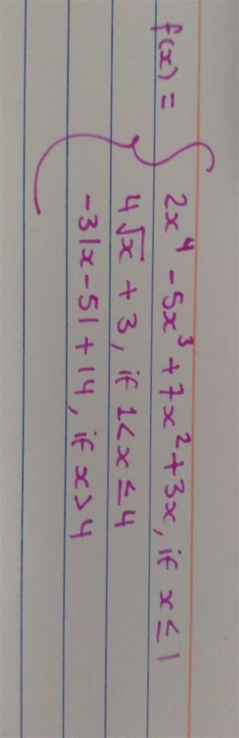 Solved Is This Piecewise Function Continious