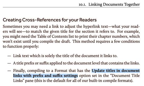 Update Titles In Document Links With Prefix And Suffix Settings Option