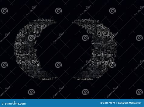 Ascii Art The Two Moons Are Created Using Only Text Characters F Stock Illustration